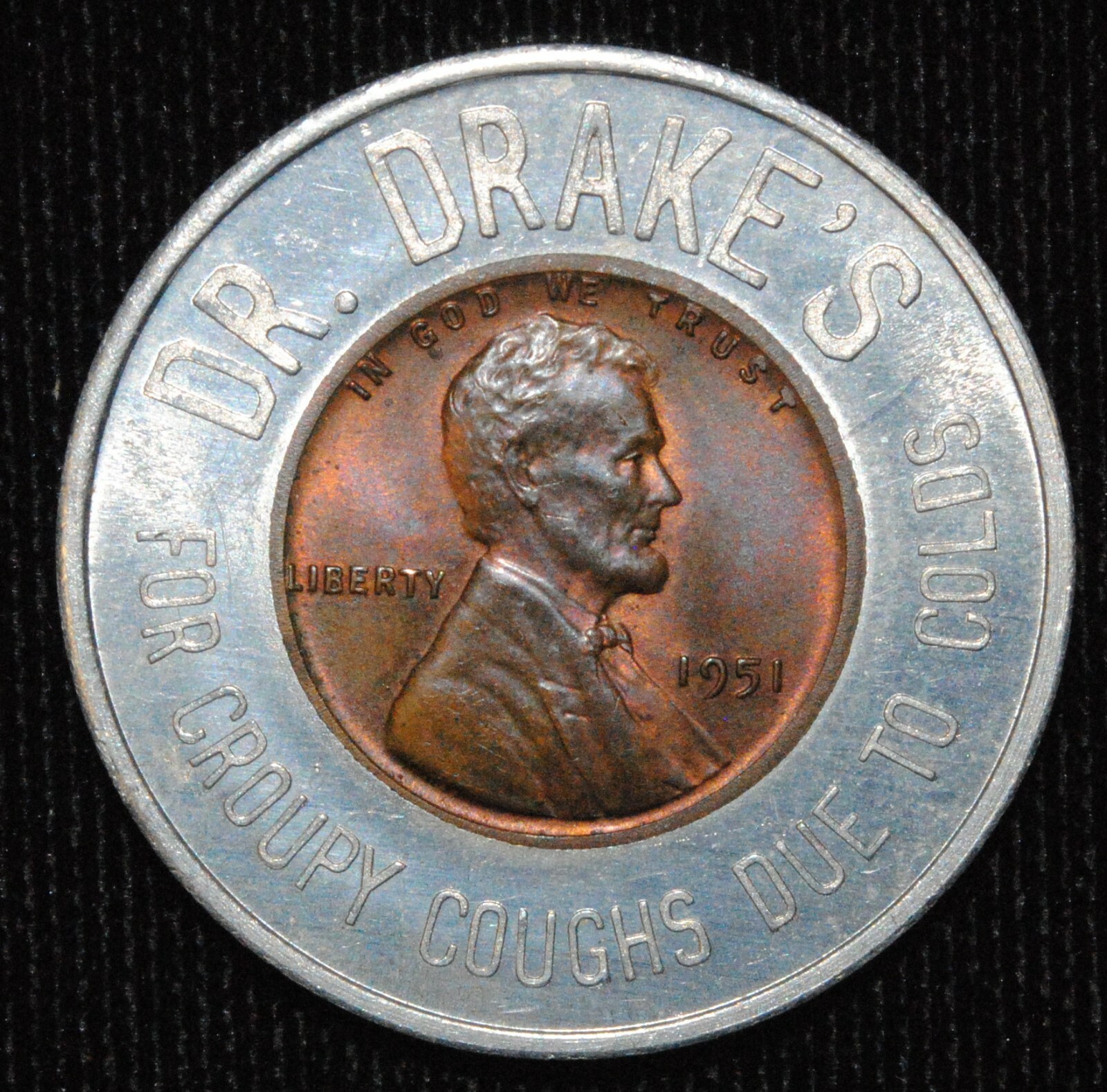 1951 Dr. Drake's Cough Remedy Encased Coin (02940) | eBay