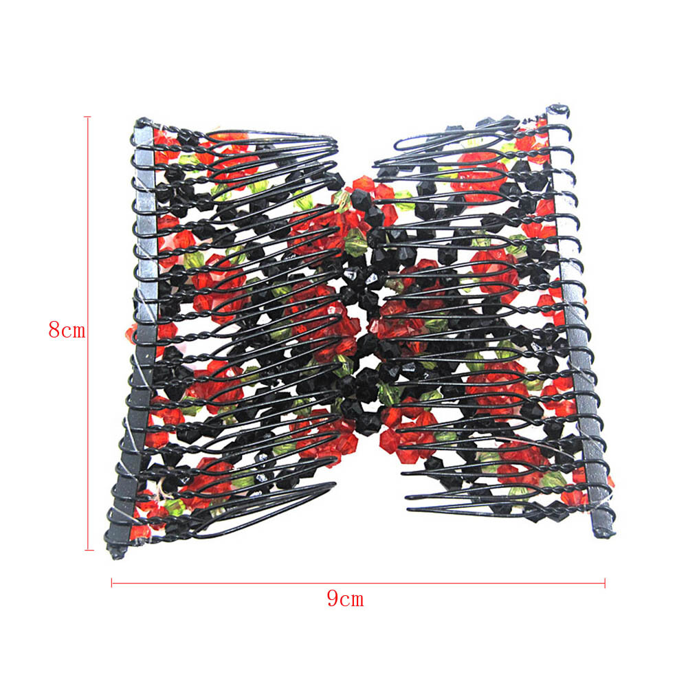 Magic Hair Comb Beaded Elasticity Hair Clip Stretchy Hair Comb Women ...