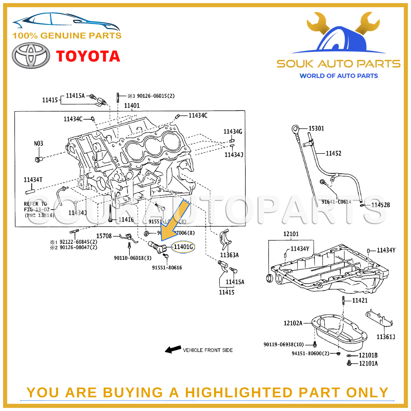 90919-05057 Genuine Toyota CRANK POSITION, SENSOR 9091905057 OEM | eBay
