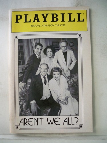 AREN'T WE ALL? Playbill REX HARRISON / CLAUDETTE COLBERT / JEREMY BRETT ...