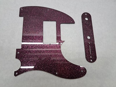 Pale Pink Glitter Humbucking Pickguard + Cover set for Fender Tele ...