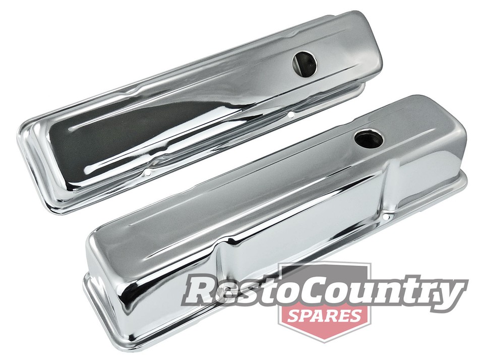 Chev V8 Chrome Rocker Covers Small Block TALL (3.5") 283 307 327 350 sb ...