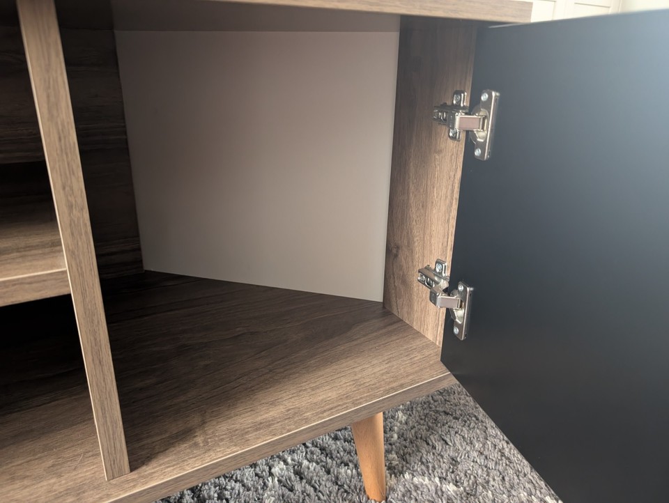 Corner Tv Unit Stand Wooden 120cm Black Cabinet Furniture Living Room ...