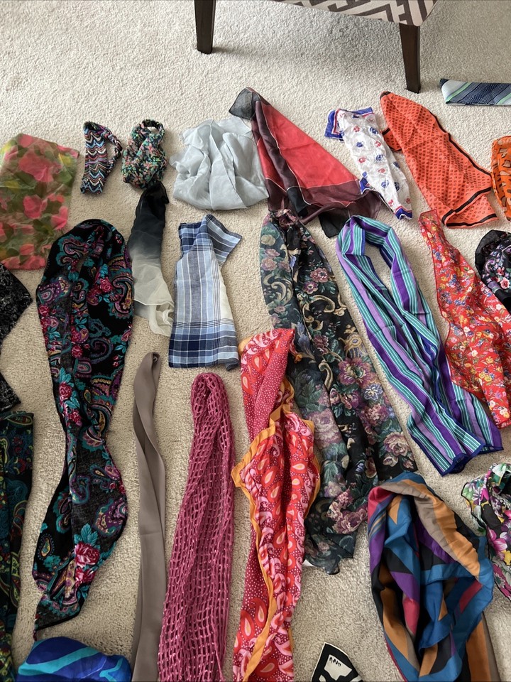 Lot of 40 scarves neck wraps Head Bands various shapes, sizes And Materials | eBay