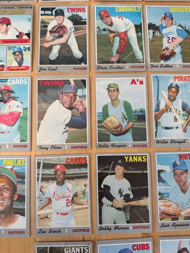 1970 Topps Baseball Set Starter Lot (635 No Duplicates) Loaded HOFers ...