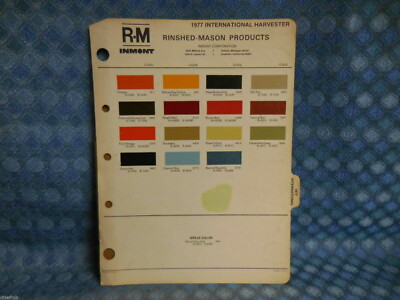 1977 International Truck Original R-M Paint Color Chip Chart | eBay