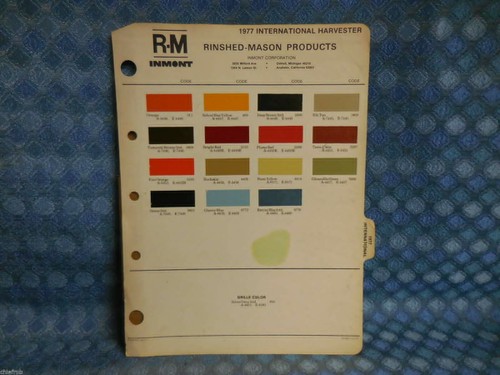 1977 International Truck Original R-M Paint Color Chip Chart | eBay