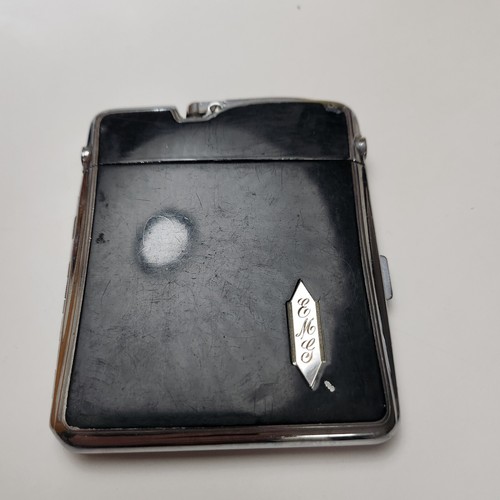 Vintage Retro Ronson Pal Cigarette Case Lighter Chrome Black Seems to ...