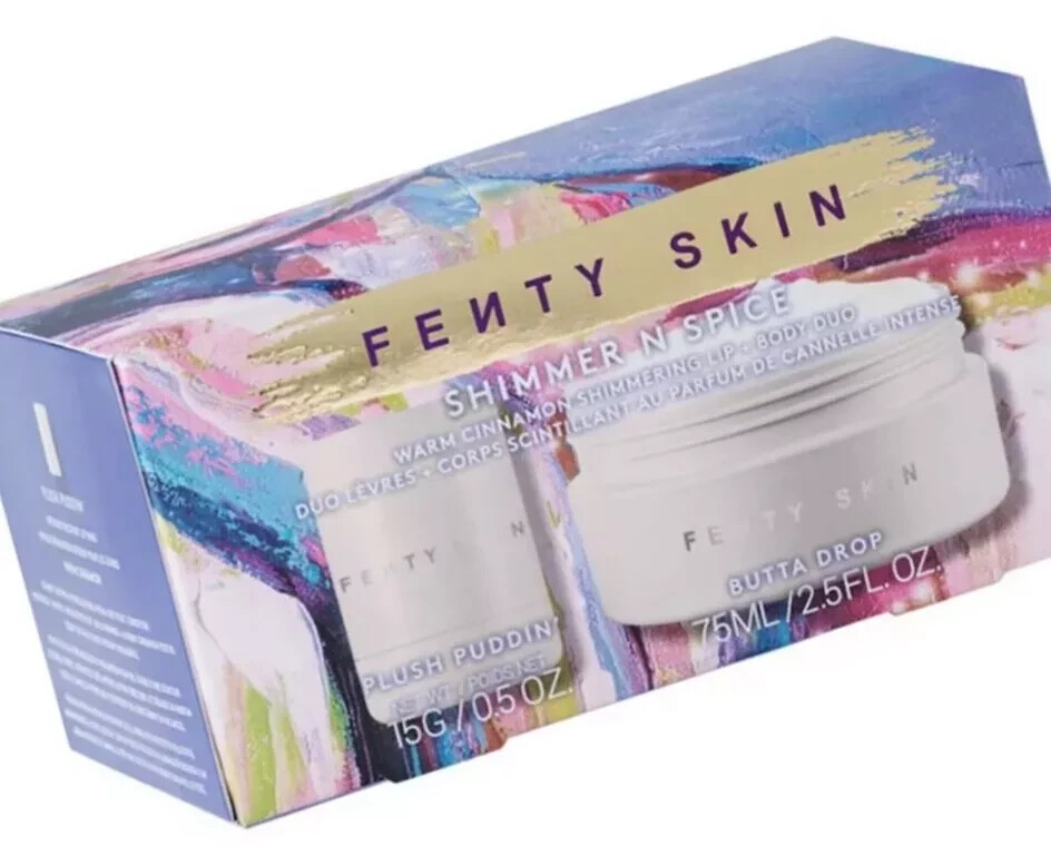 FENTY SKIN Shimmer N Spice Warm Cinnamon Shimmering Lip + Body Duo Gift ...