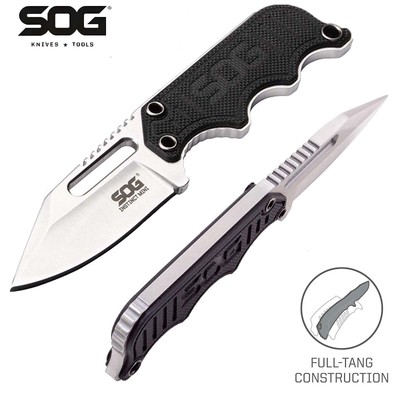SOG INSTINCT MINI EDC Tactical Full Tang Fixed Blade G10 NECK Knife ...