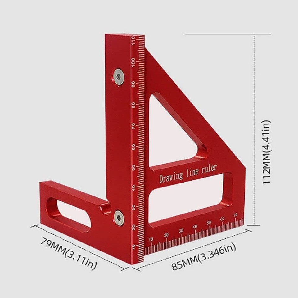 3D Multi-Angle Measuring Ruler,45/90 Degree Aluminum Alloy Woodworking ...