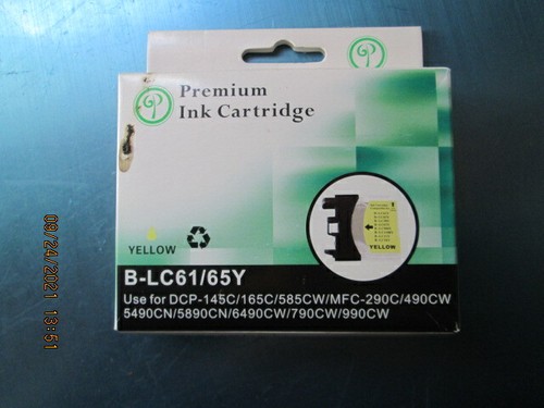 B-LC61/65Y PREMIUM INK CARTRIDGE YELLOW USE WITH BROTHER PRINTERS SEE ...