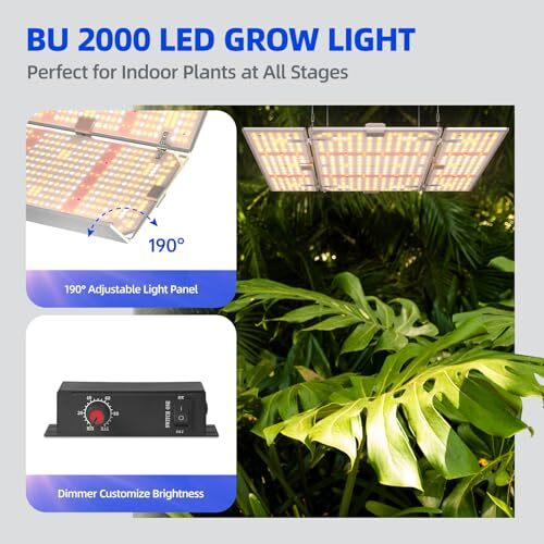 4x4 Grow Lights For Indoor Plants Full Spectrum Bu2000 Dimmable ...