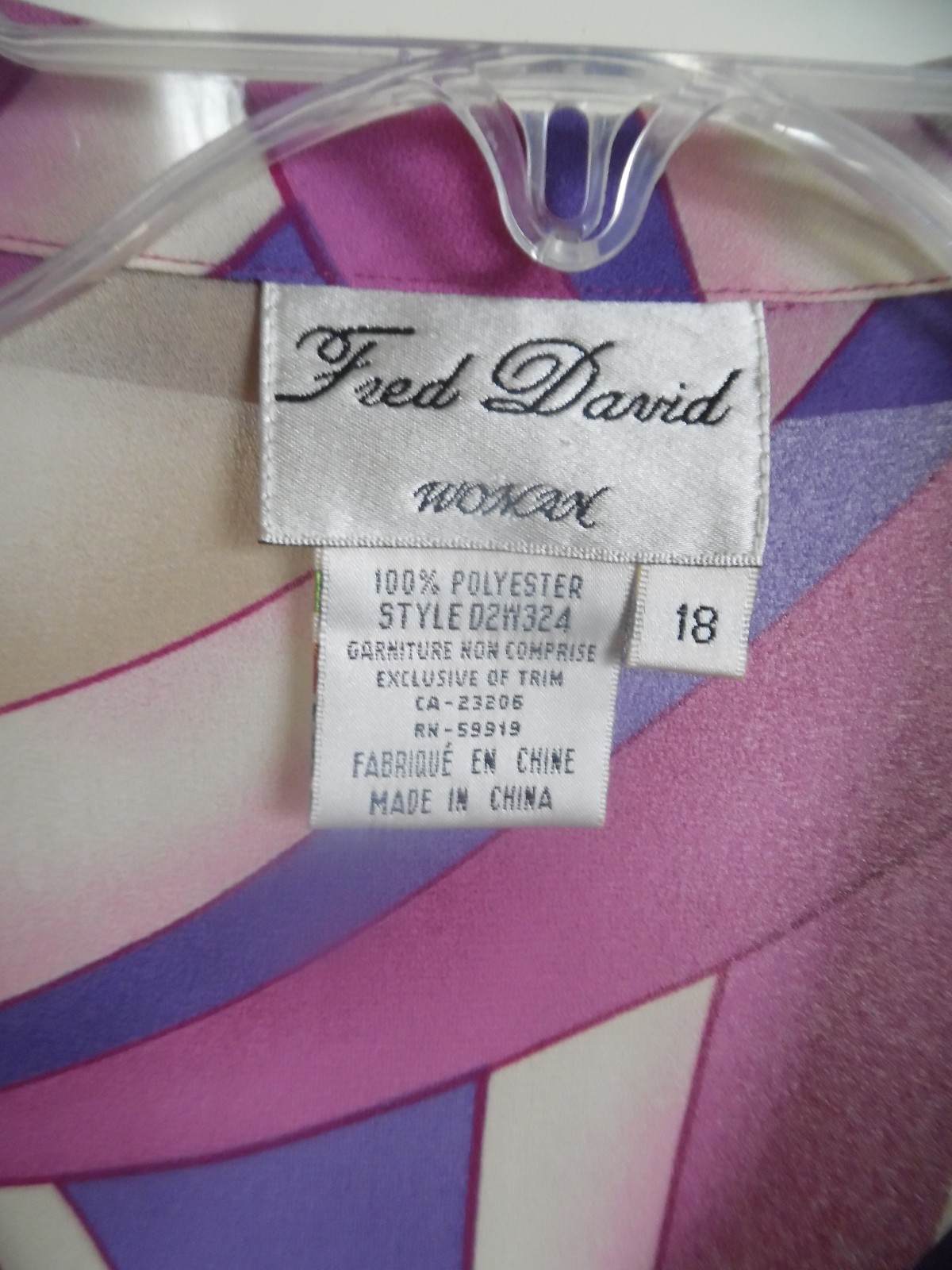 Fred David Woman Pink Purple & Beige Print Short Slee… - Gem