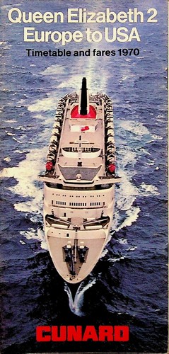 Vtg 1970 Queen Elizabeth 2 Ocean Liner Cunard Line Timetable & Fares | eBay