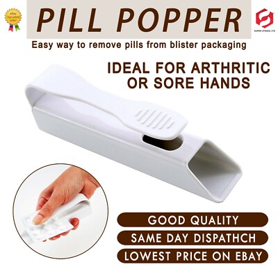 White Pill Remover & Dispenser Tablets Medicine Pill Popper New | eBay