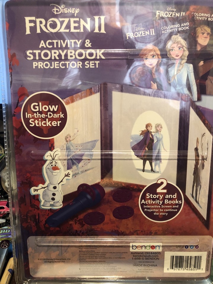 Disney's Frozen 2 Activity & Story Book And Projector set Elsa, Olaf ...