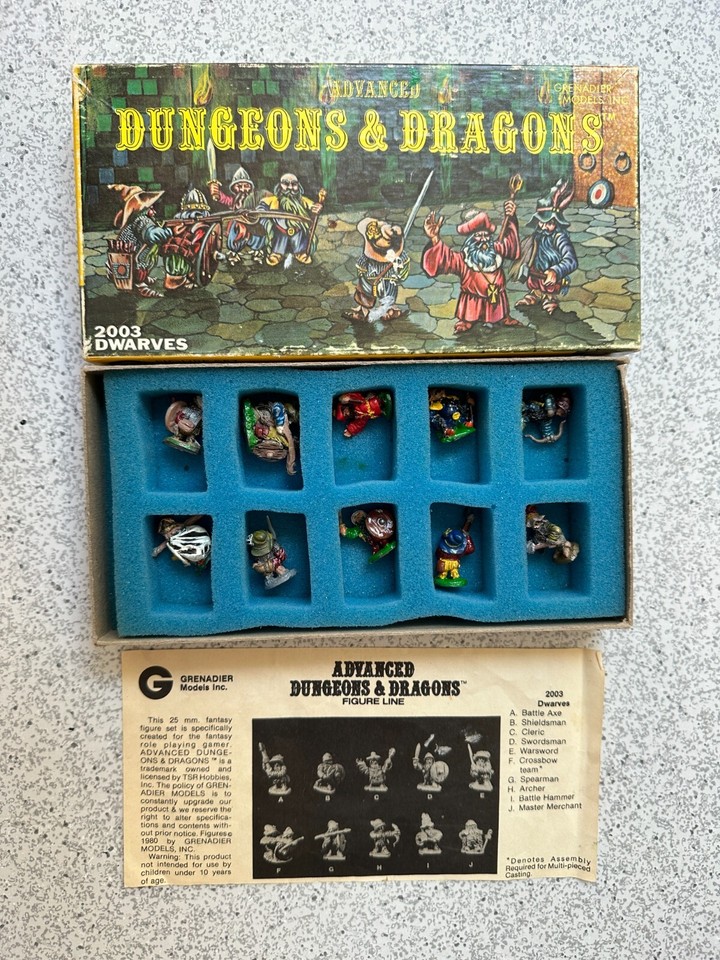 Grenadier Miniatures Advanced Dungeons Dragons Dwarves Set 2003 Ten ...