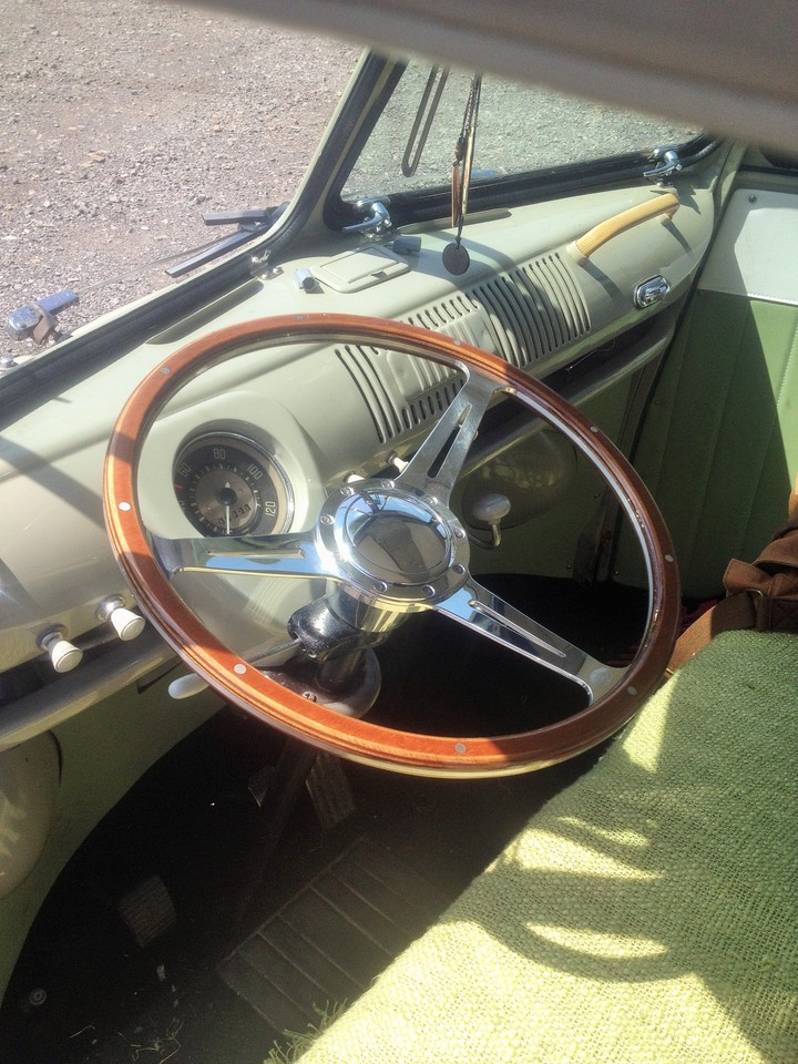 Steering Wheel 16" Wood Rim for Splitscreen VW Bus Camper Type 2 T2 ...