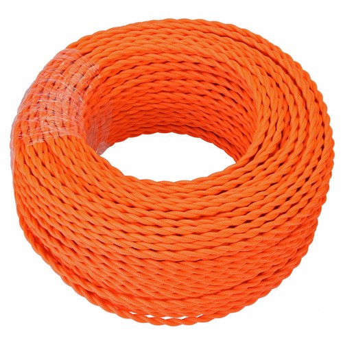 2/ 3 Core Twisted Vintage Style Coloured TWIST Braided Fabric Cable ...