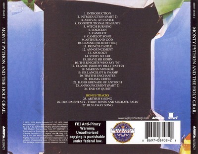 MONTY PYTHON - MONTY PYTHON AND THE HOLY GRAIL [US BONUS TRACKS ...