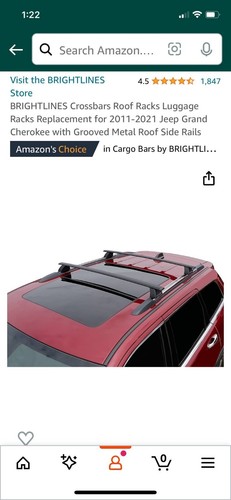 BRIGHTLINES Crossbars Roof Racks Luggage Rack for 2011-2021 Jeep Grand ...