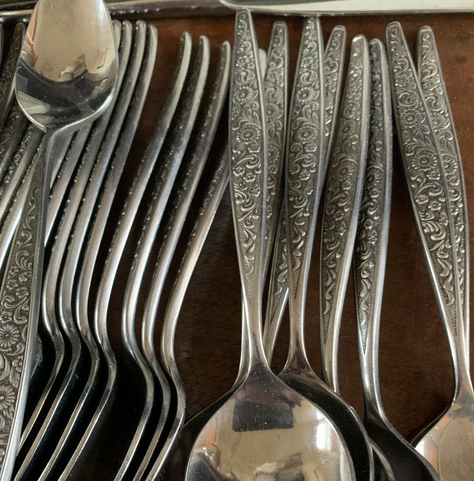 Outstanding Vintage SET (48 Pcs.) Stainless Flatware Mid-Century Modern ...