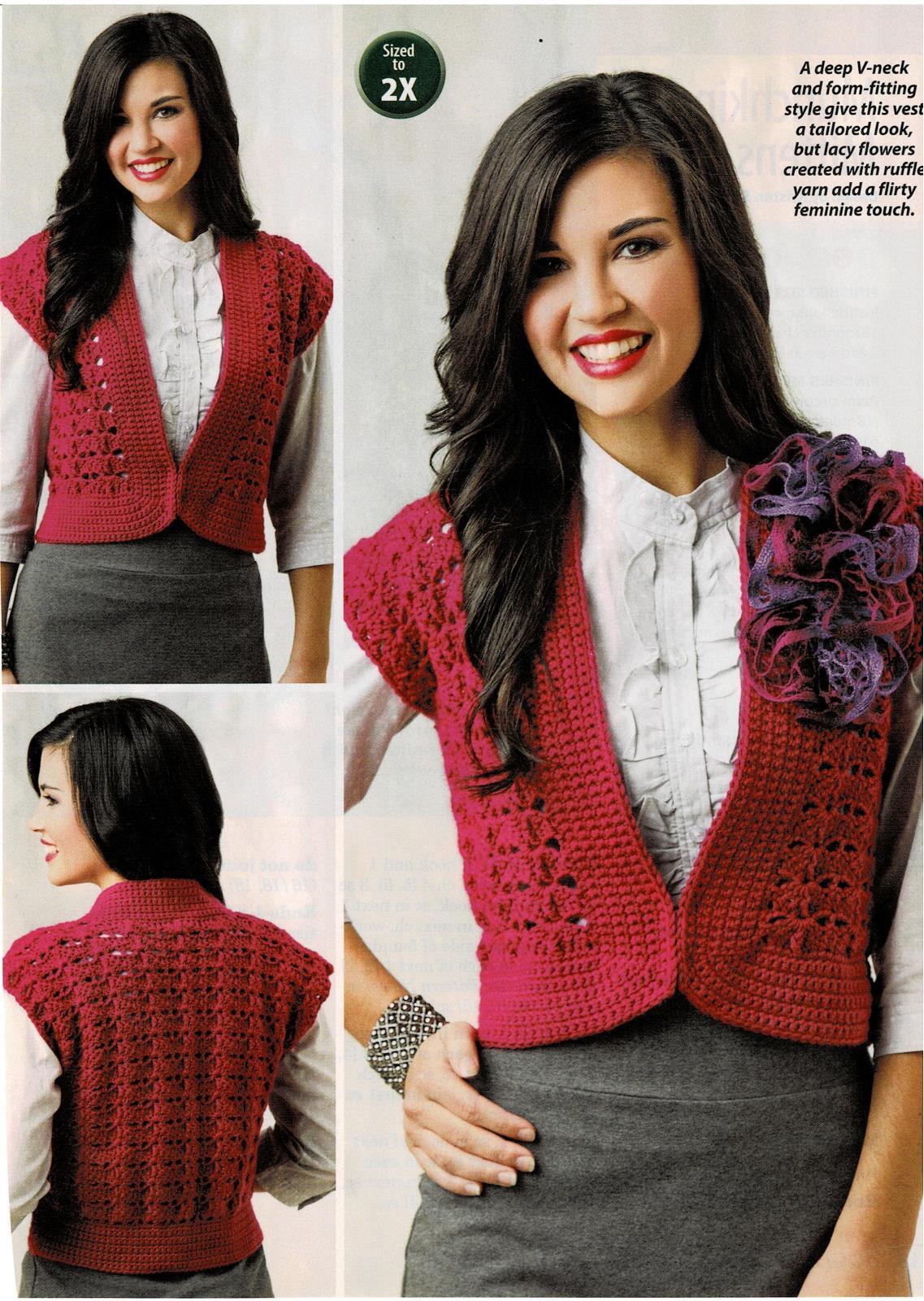 Finesse Ladies Vest Crochet Pattern Instructions | eBay