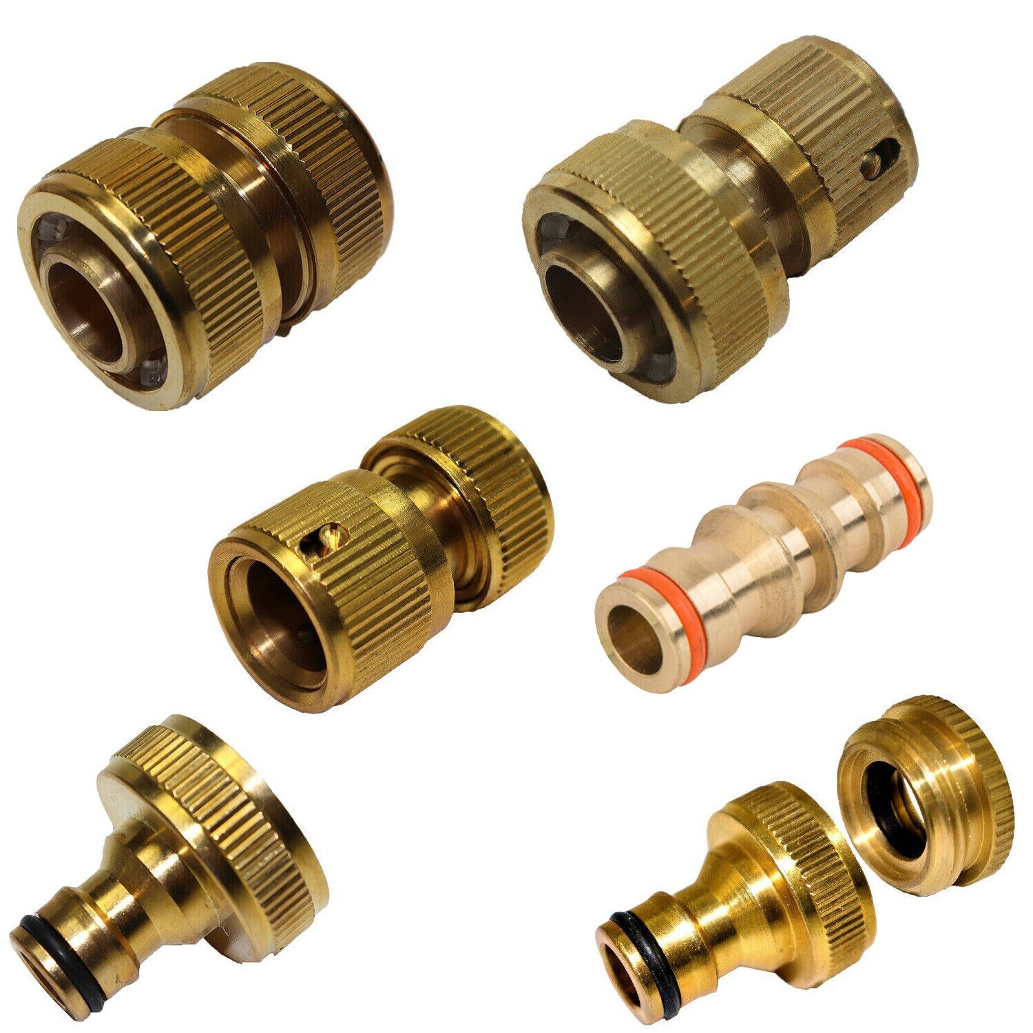 Brass Tap Connector Adaptor 1/2" 3/4" Garden Water Fit Hose Pipe Tap ...