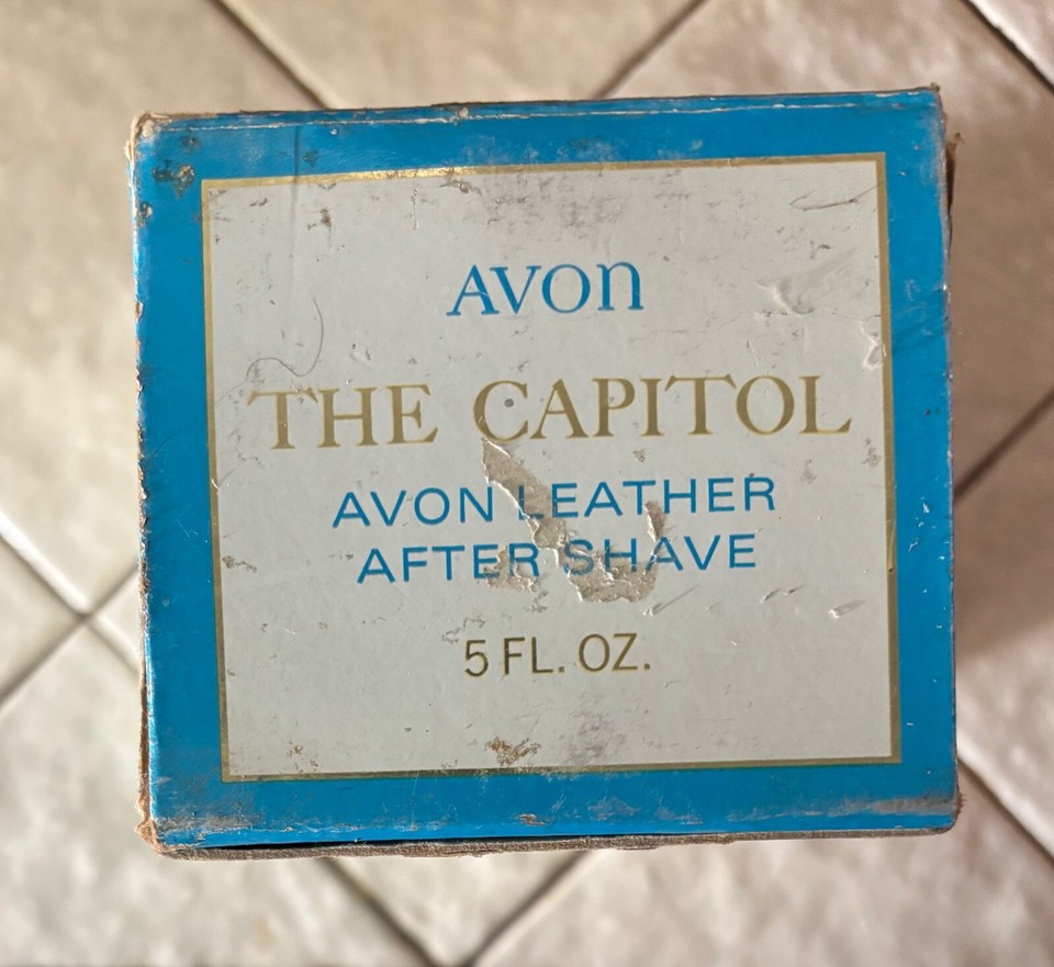 Avon The Capitol Leather After Shave Bottle (Empty) w/ Box | eBay
