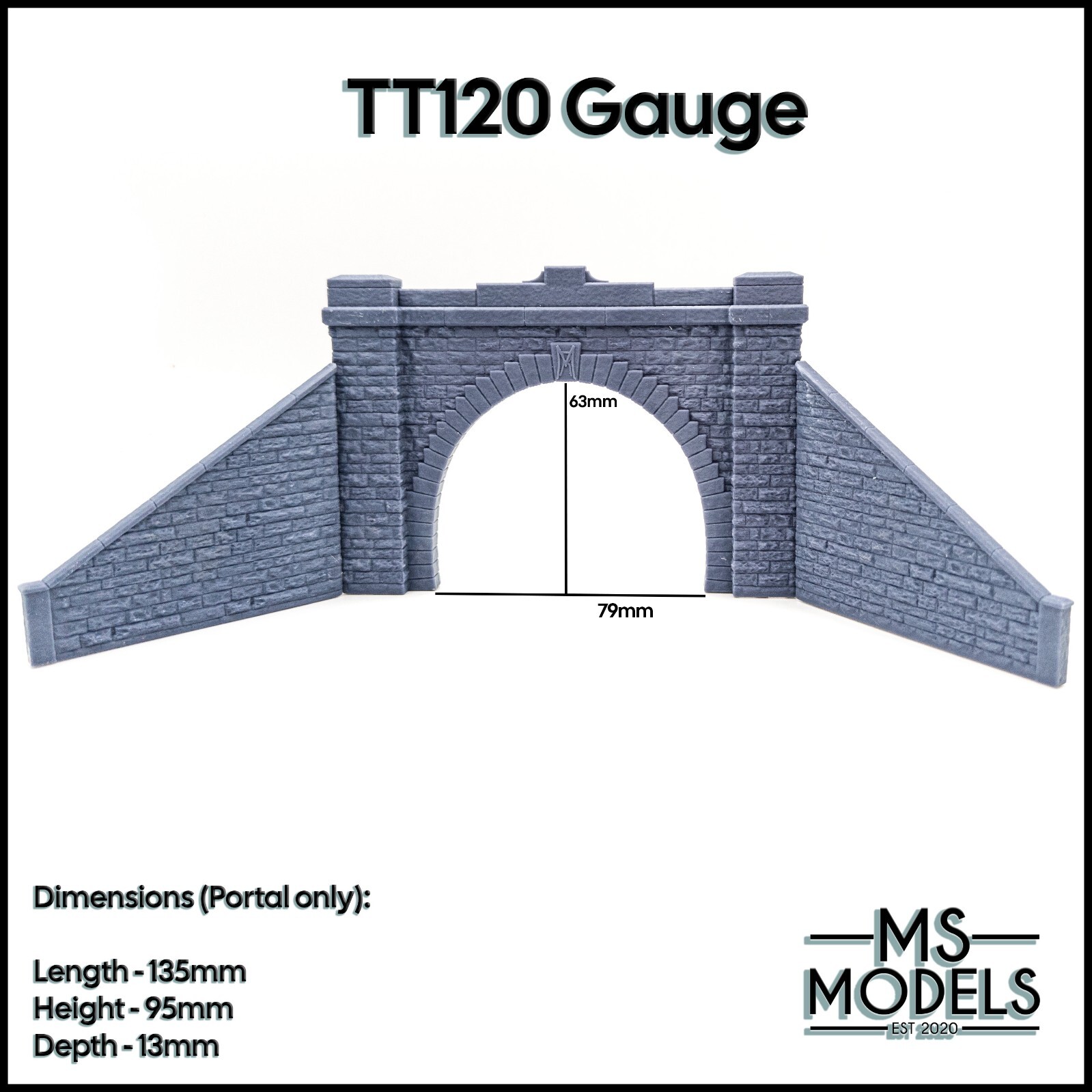 Double Track Stone Tunnel Portal N/TT/OO TT120 Scale Gauge High Detail ...