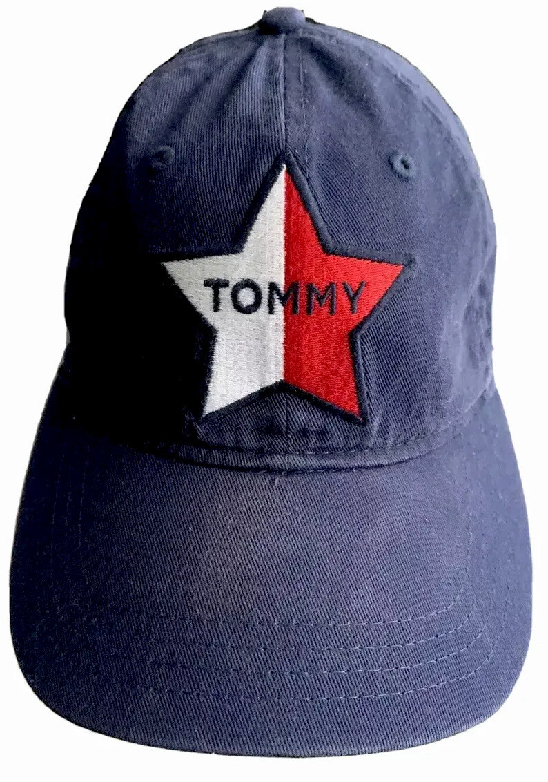 TOMMY HILFIGER MENS COLOR-BLOCK STAR LOGO STRAP-BACK NAVY BLUE BASEBALL ...