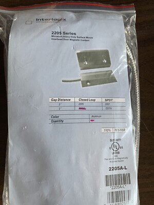 Interlogix 2205A-L Heavy Duty Surface Mount Overhead Door Magnetic ...