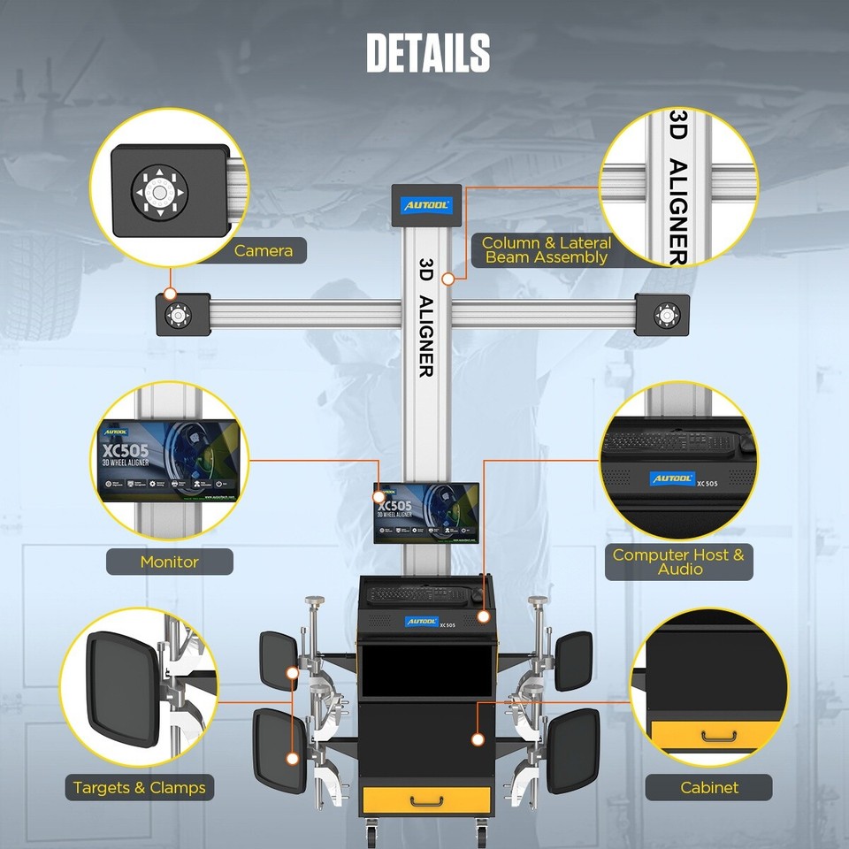 AUTOOL 3D Wheel Alignment Machine Fully Automatic Wheel Tire Aligner ...