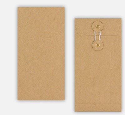 DL Size Envelope String & Washer With Gusset Button Tie Manilla | eBay UK