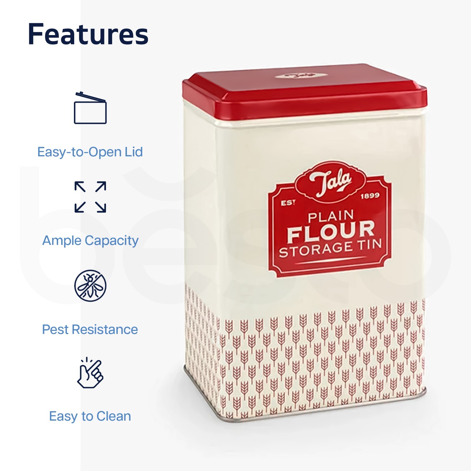 Flour Storage Plain & Self Raising Retro Style Tins Containers Kitchen ...