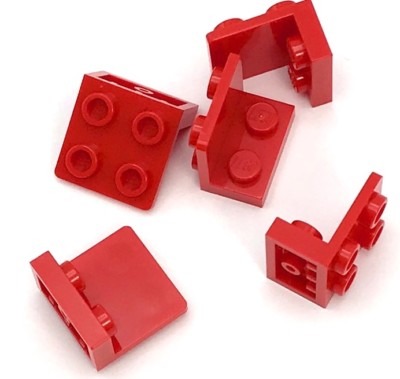Lego 5 New Red Brackets 1 x 2 - 2 x 2 Inverted Pieces | eBay