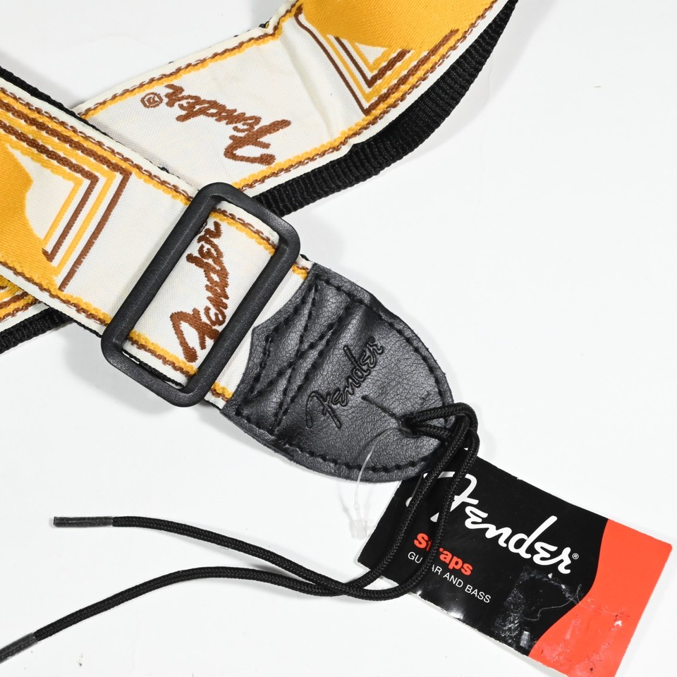 X-Long 72" FENDER Monogram Strap White/Brown/Yellow | eBay