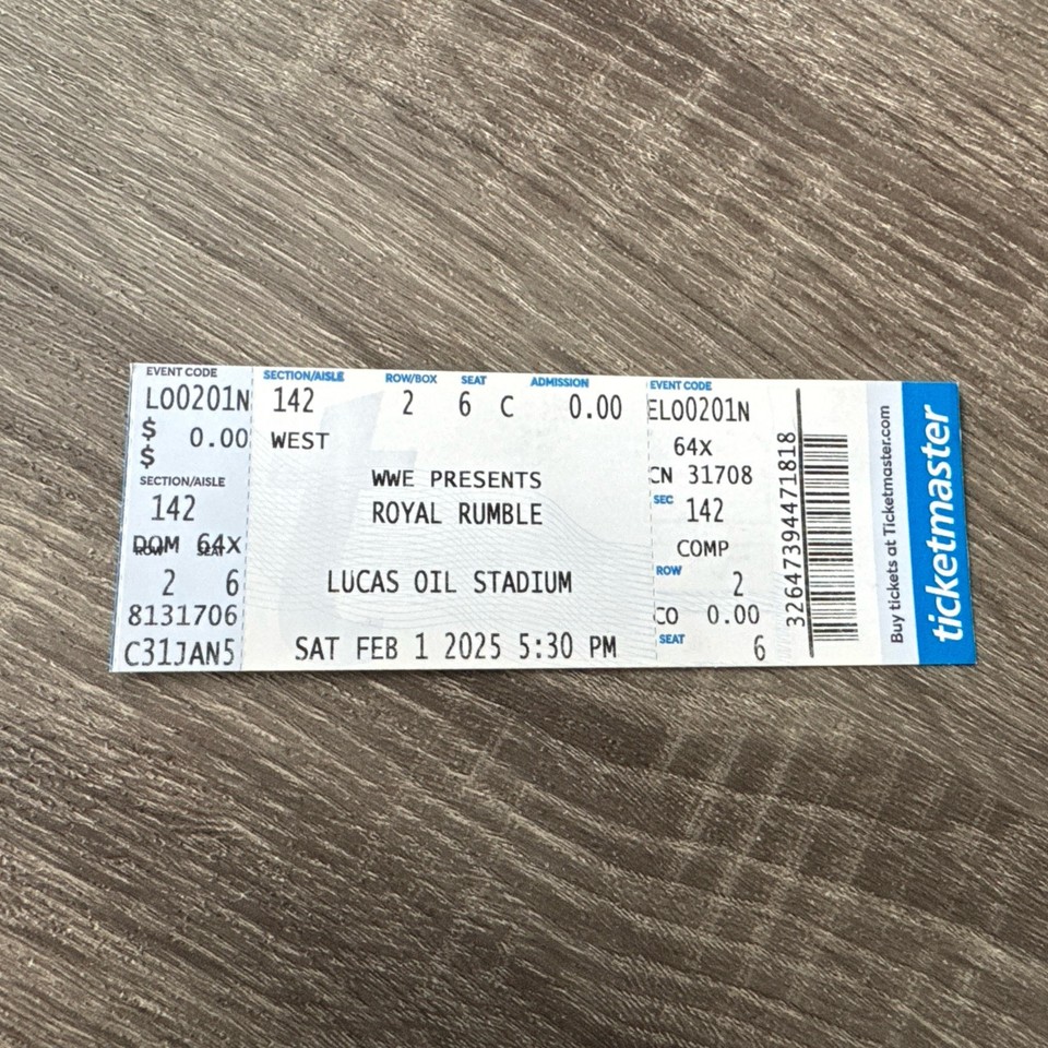 💥2025 WWE ROYAL RUMBLE FULL TICKET 🎟️ C. FLAIR JEY USO RARE RARE RARE💥 ...