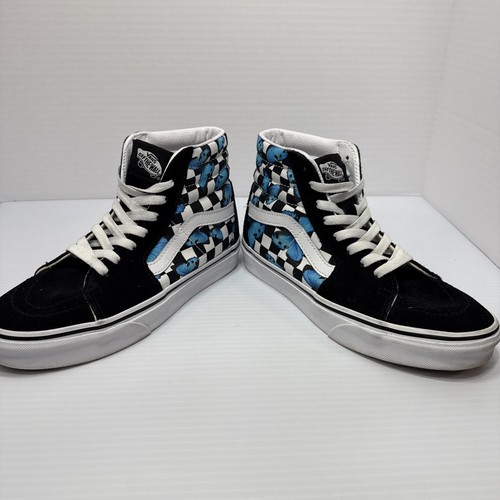 VANS SK8-HI Shoes Womens Size 7 Blue Butterflies Checkered, Limited ...