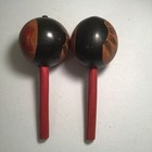 Recuerdo De Cartagena Wood Handmade Maracas Painted Art Vintage ...