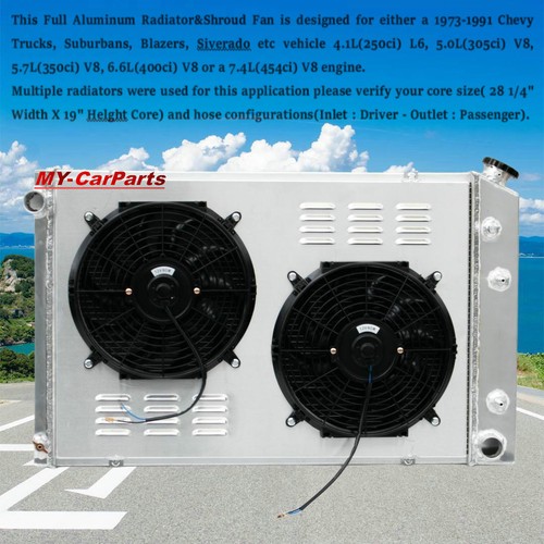 4Row Radiator&Shroud+Fan For 73-87 Chevy&GMC C/K C10 C20 C30 K10 K20 ...