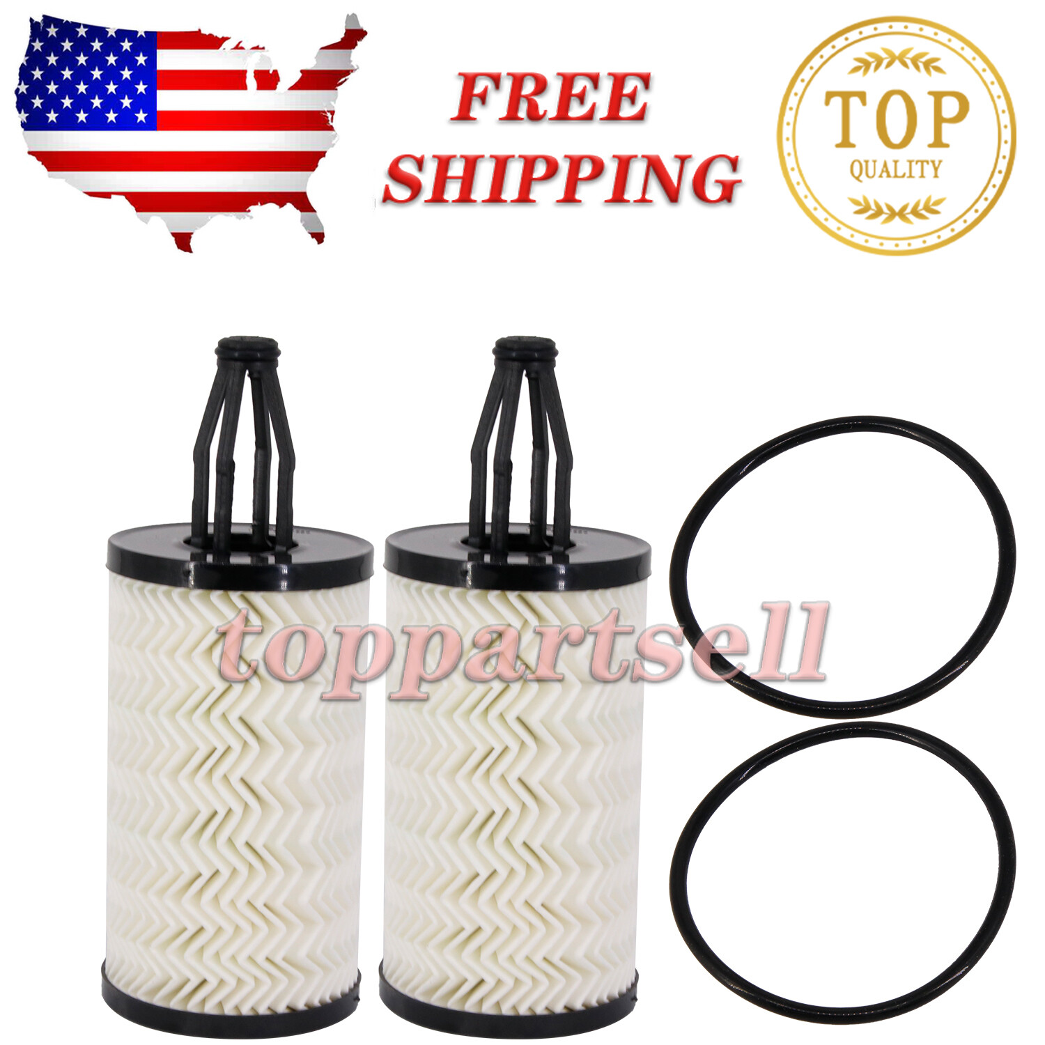 For Mercedes-Benz CLS400 GL450 GLS450 S550 GLE350 SL550 2x Oil Filter ...