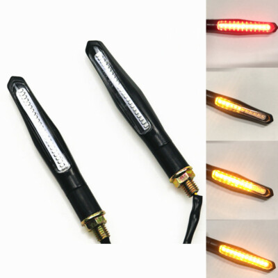 Universal Red Brake Light + Amber Flowing Blinker Indicator Turn Signal ...