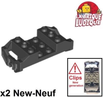 Lego x2 Train roue wheel bogie support RC Pins axe clipsable noir/black ...