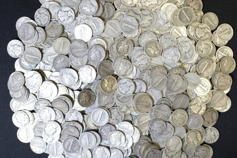 1916-1945 Mercury Dimes 90% "Junk" Constitutional Silver $2 (FV) Face ...