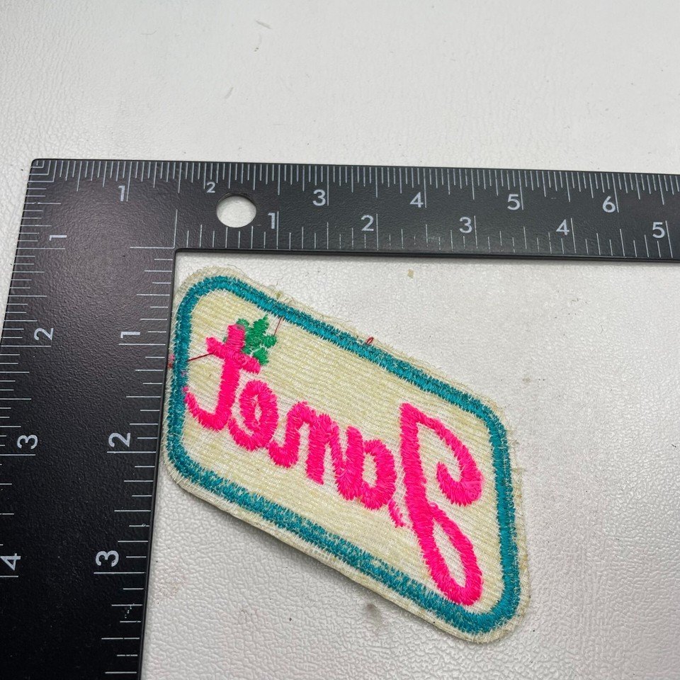 Vintage Retro Fun Style PINK JANET Name Badge Patch For Shirt Or Jacket ...