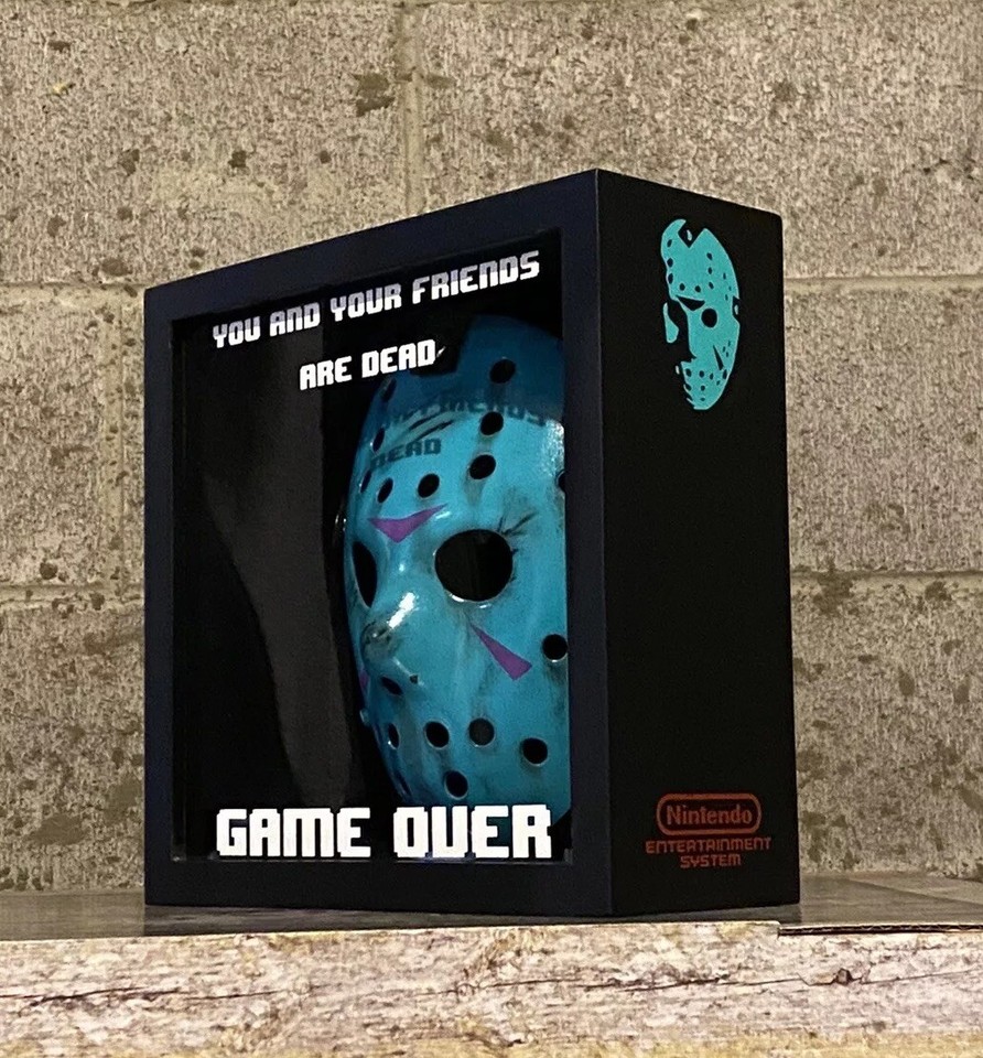 Friday The 13th 8 Bit Jason Mask & Display Custom Horror Prop ...