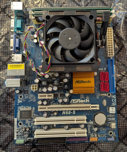 AMD AM3 Asrock N68-S Motherboard Micro-ATX AM2 AM2+ AM3 DDR2 + CPU ...