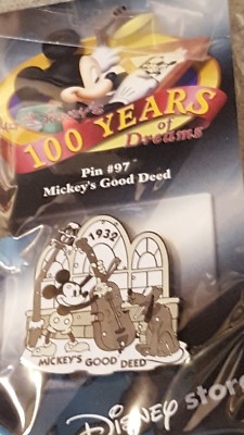 Disney Store 100 Years of Dreams Mickey Mouse Good Deed Pluto Pin 97 ...